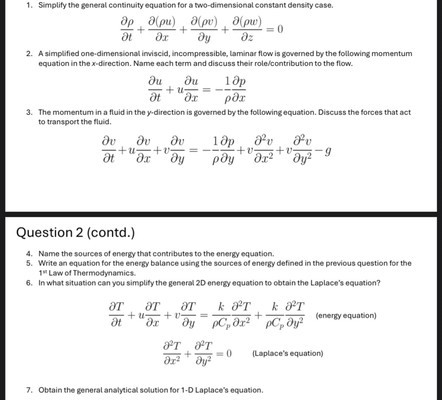 Simplify the general continuity equation for a | Chegg.com