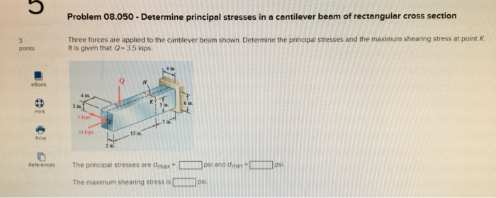 Solved Problem 08.050. Determine principal stresses in a | Chegg.com
