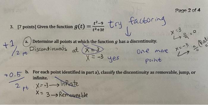 Solved 3. [7 points] Given the function g(t)=t2+3tt2−9ty | Chegg.com