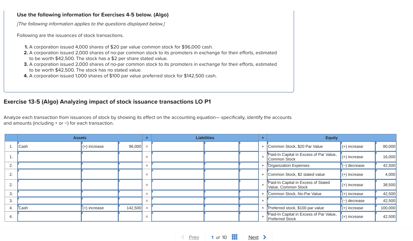 Solved Use the following information for Exercises 4-5 | Chegg.com