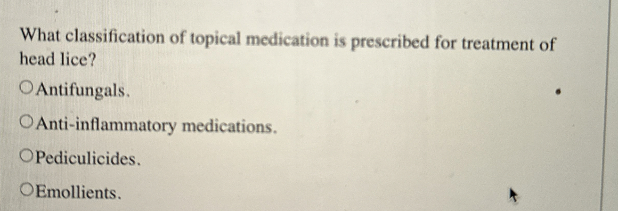 Solved What classification of topical medication is | Chegg.com