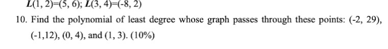 Solved Find the polynomial of least degree whose graph | Chegg.com