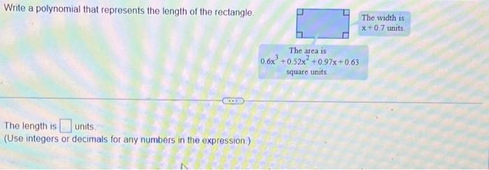 Solved Write a polynomial that represents the length of the | Chegg.com