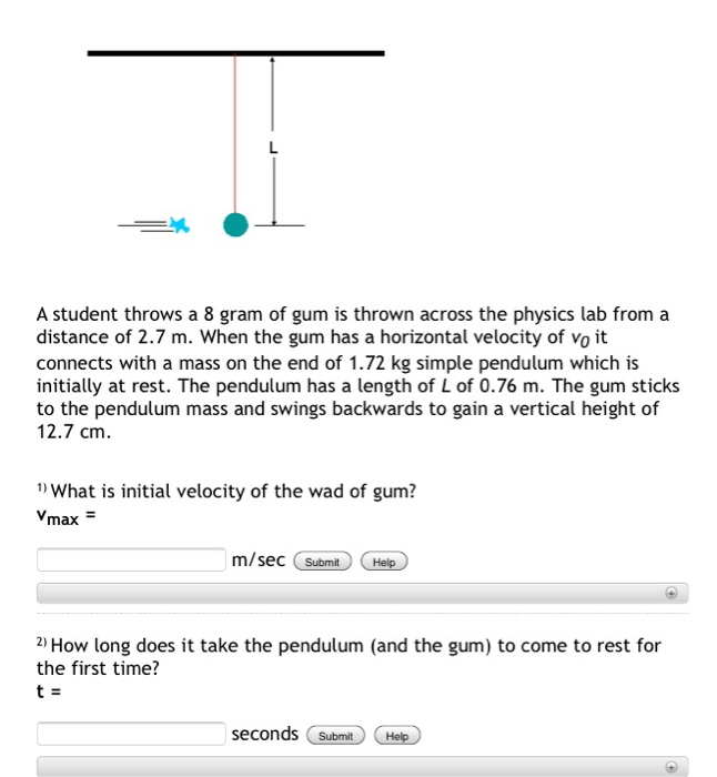 Solved A student throws a 8 gram of gum is thrown across the | Chegg.com