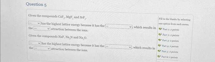 Solved Given the compounds CaF2,MgF, and SrF2. | Chegg.com
