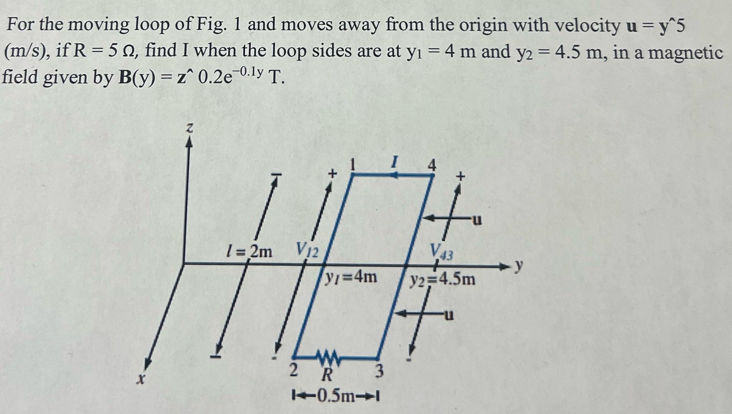 Solved For the moving loop of Fig. 1 ﻿and moves away from | Chegg.com