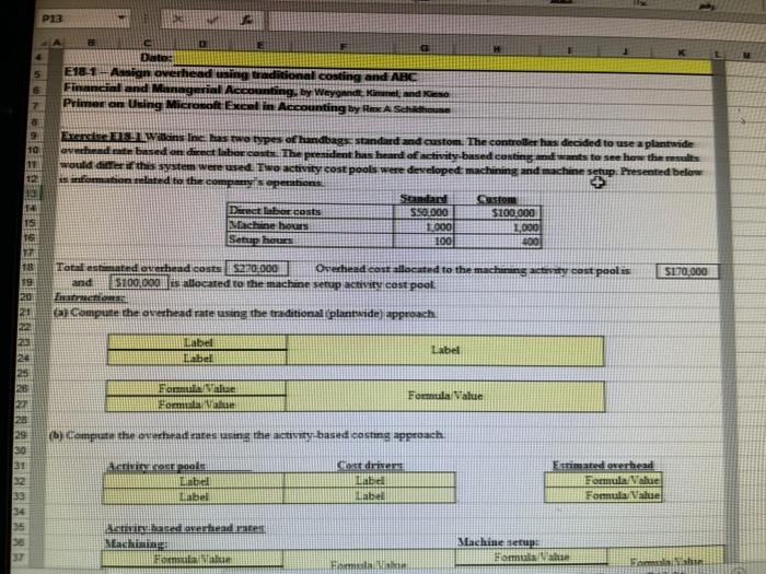 Solved LES P13 9 C Femmi Vam Formula Fome Value Com the | Chegg.com