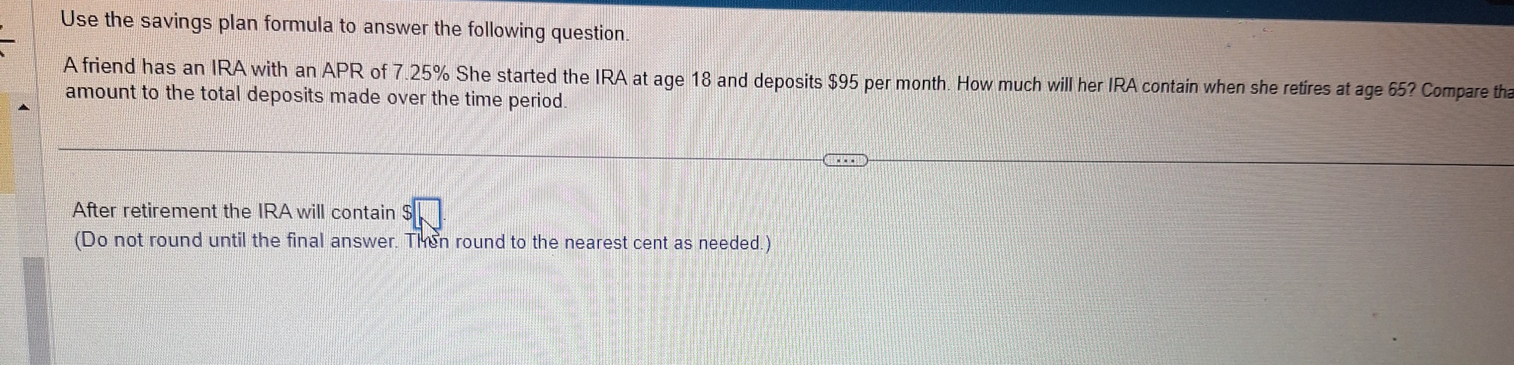Solved Use the savings plan formula to answer the following | Chegg.com