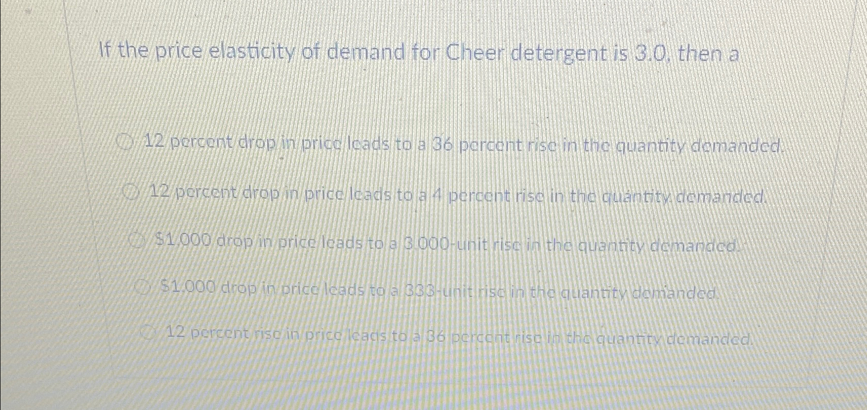 Solved If the price elasticity of demand for Cheer detergent | Chegg.com