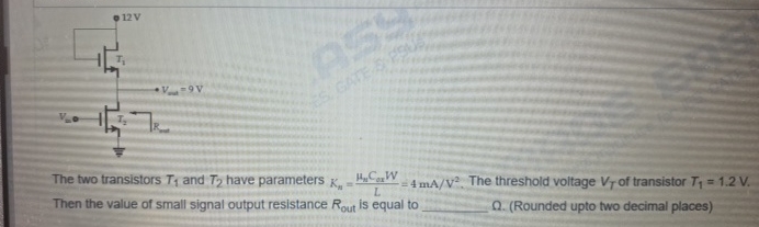 Solved The two transistors T1 ﻿and T2 ﻿have parameters | Chegg.com