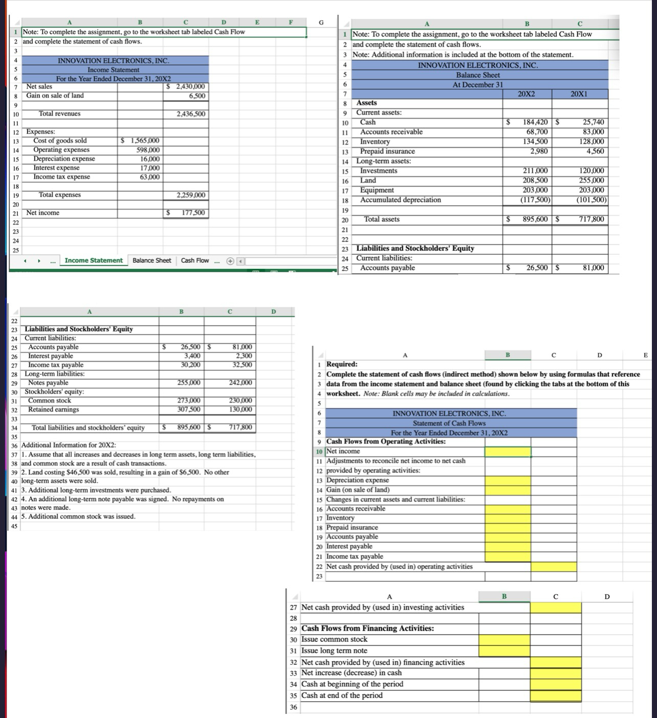 Solved I just need the excel formula, i have all the anwsers | Chegg.com