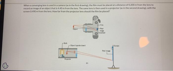 Solved When a converging lens is used in a camera (as in the | Chegg.com