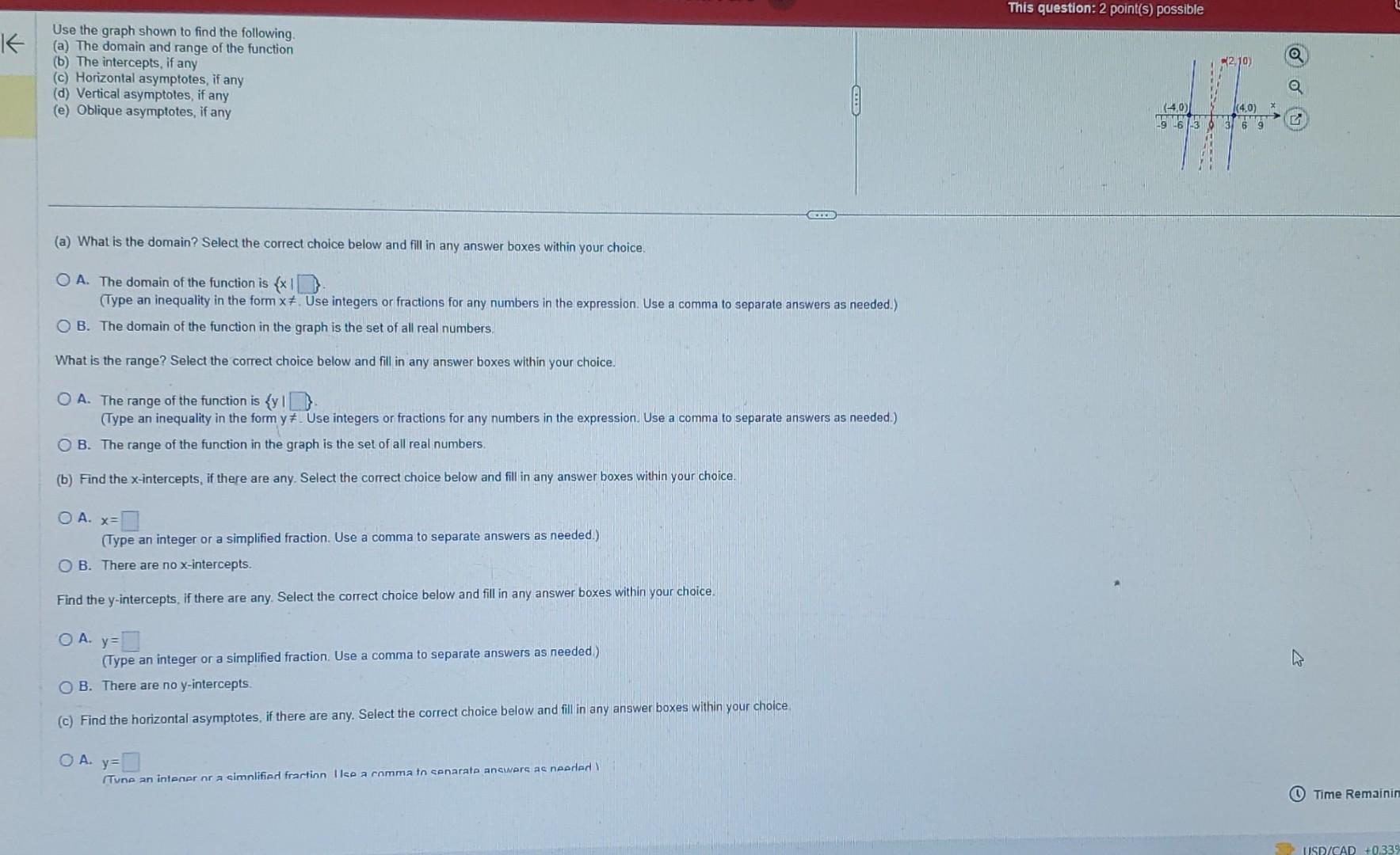 Solved Use the graph shown to find the following. (a) The | Chegg.com