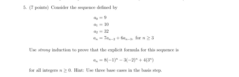 Solved 7 ﻿points ﻿consider The Sequence Defined