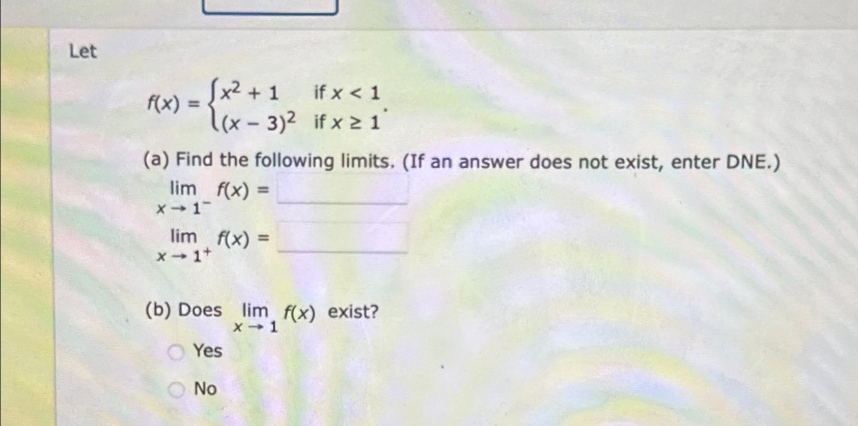 Solved Letf(x)={x2+1 if x