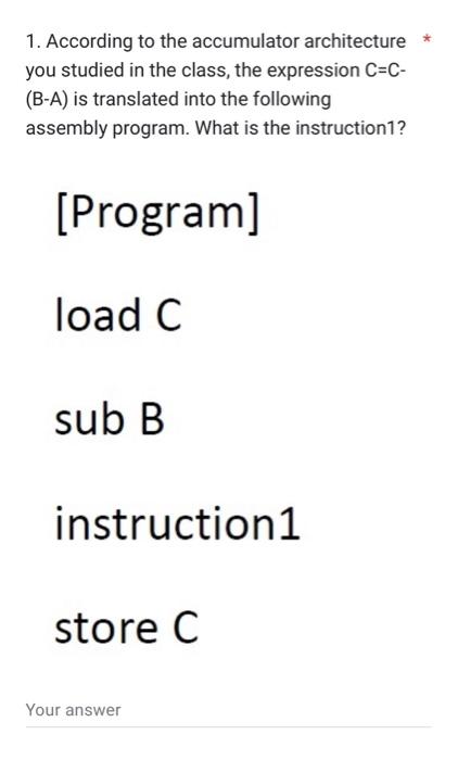Solved [Prograr push C push B push A sub sub pop C1. | Chegg.com