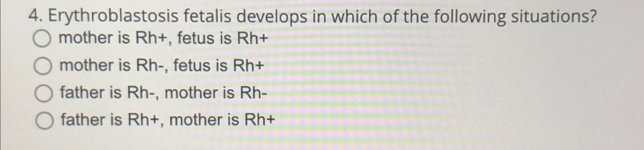 Solved Erythroblastosis fetalis develops in which of the | Chegg.com