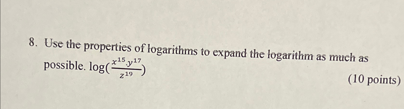 Solved Use the properties of logarithms to expand the | Chegg.com