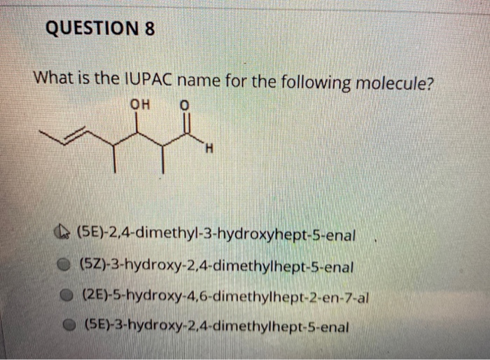 Solved QUESTION 7 Assign the absolute configuration to the | Chegg.com