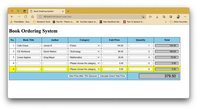 Solved In book-order.html, create a element and | Chegg.com