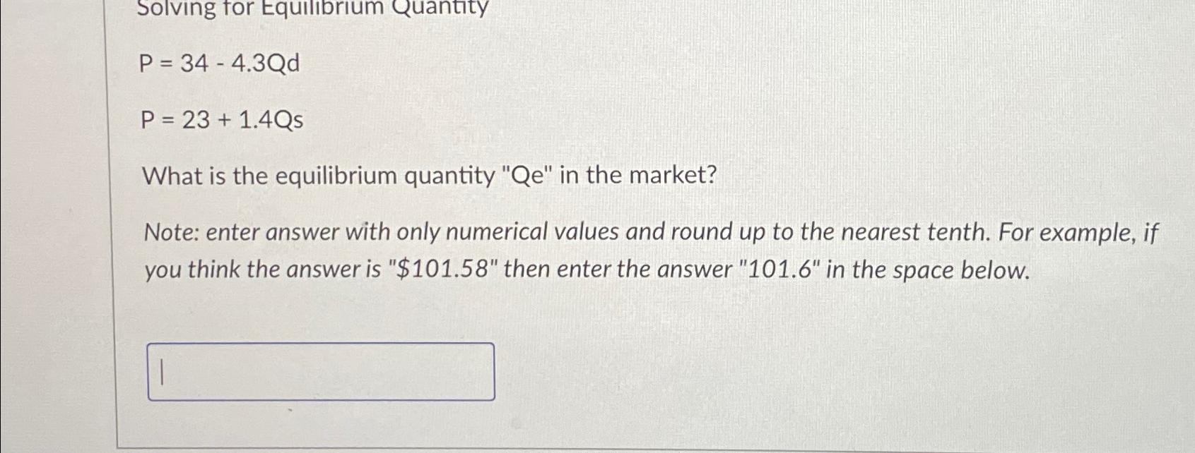 Solved Solving for Equilibrium | Chegg.com