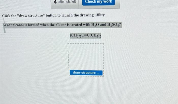 Solved 4 attempts left Check my work Click the "draw | Chegg.com