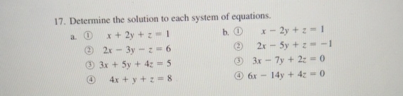 Solved Determine the solution to each system of | Chegg.com