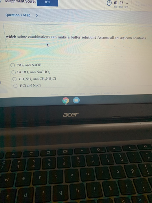 Solved which solute combinations can make a buffer solution? | Chegg.com