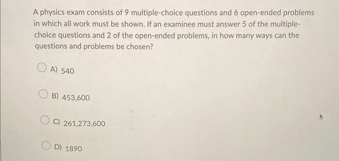 Solved A physics exam consists of 9 multiple-choice | Chegg.com