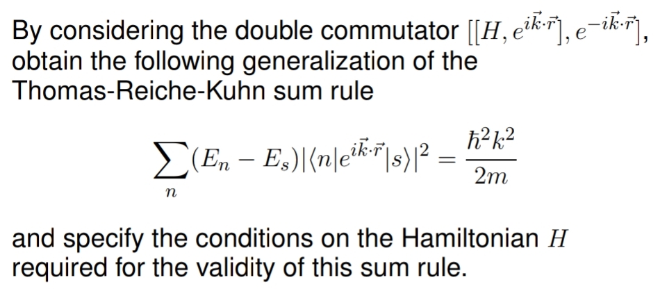 Solved By considering the double commutator | Chegg.com