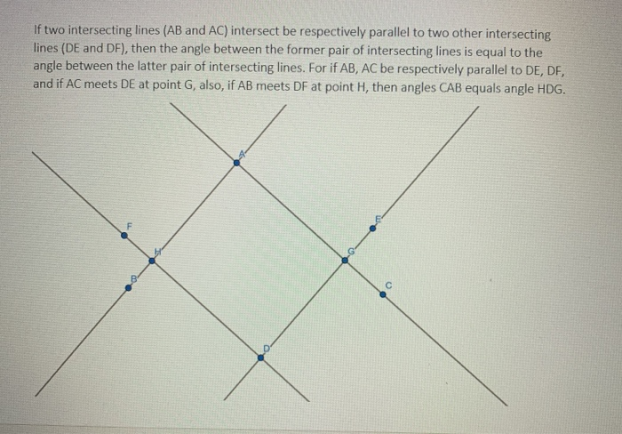 Solved If two intersecting lines (AB and AC) intersect be | Chegg.com