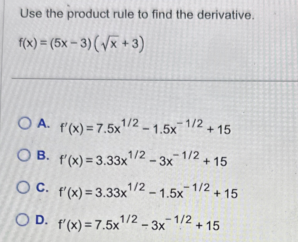 Solved Use the product rule to find the | Chegg.com