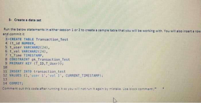 Solved 3. Create a data set Run the below statements in | Chegg.com