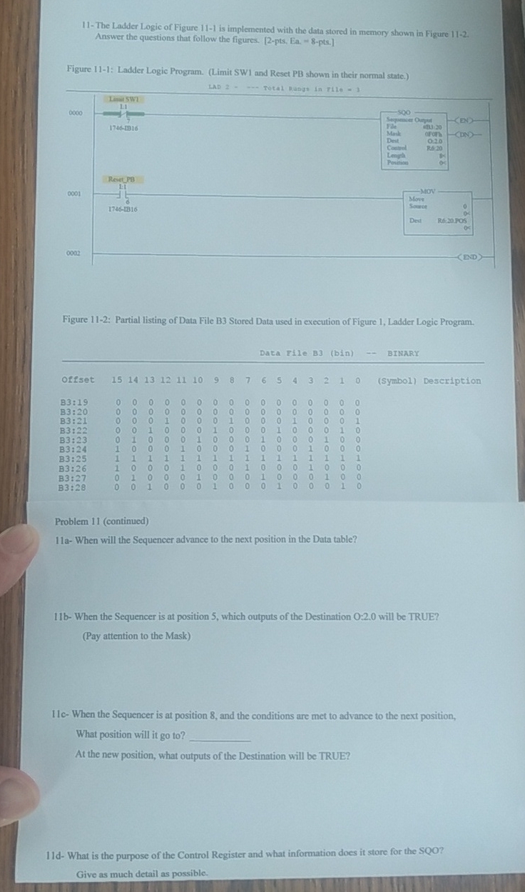 Solved 11- ﻿The Ladder Logic of Figure 11-1 ﻿is implemented | Chegg.com