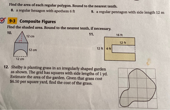 Solved Find the area of each regular polygon. Round to the | Chegg.com