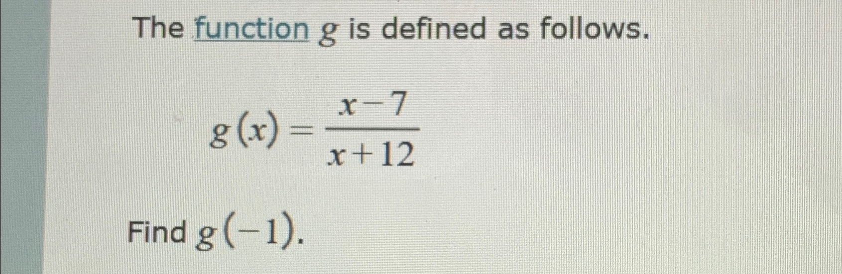 Solved The function g ﻿is defined as | Chegg.com