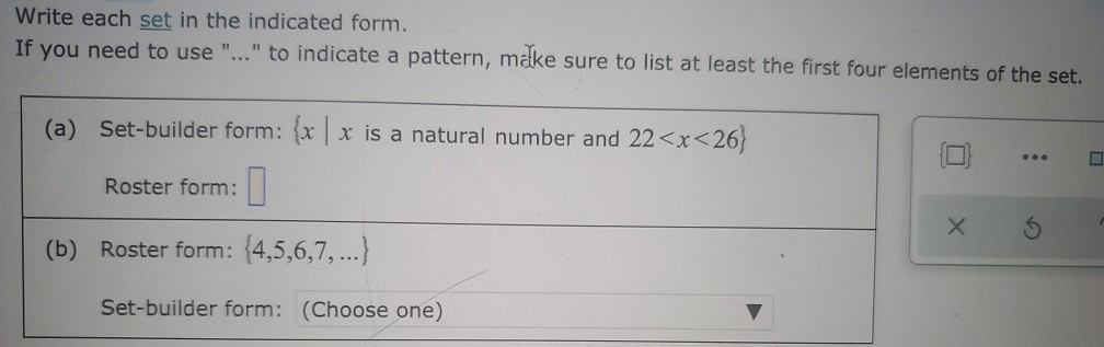 Solved Write each set in the indicated form. If you need to | Chegg.com
