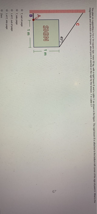 Solved You plan on supporting a 1m x 1m square son mas ok | Chegg.com