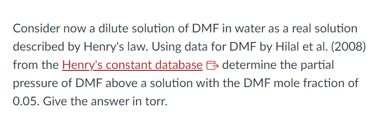 Solved Assume that water and N,N-dimethyl-formamide | Chegg.com