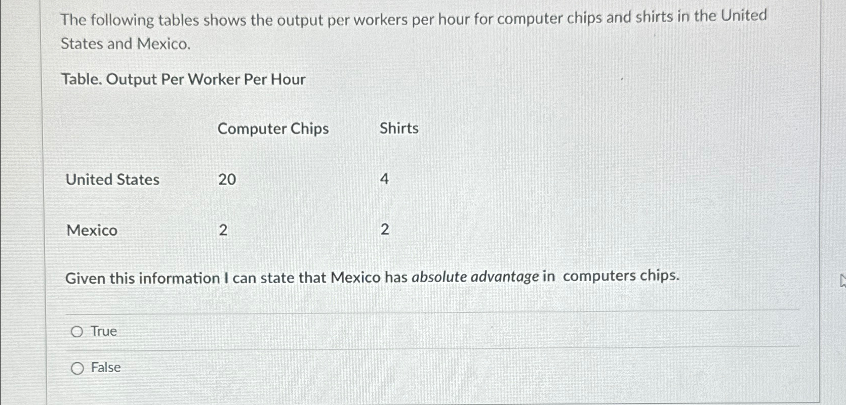 Solved The following tables shows the output per workers per | Chegg.com
