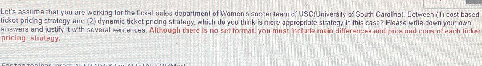 Solved Let's assume that you are working for the ticket | Chegg.com