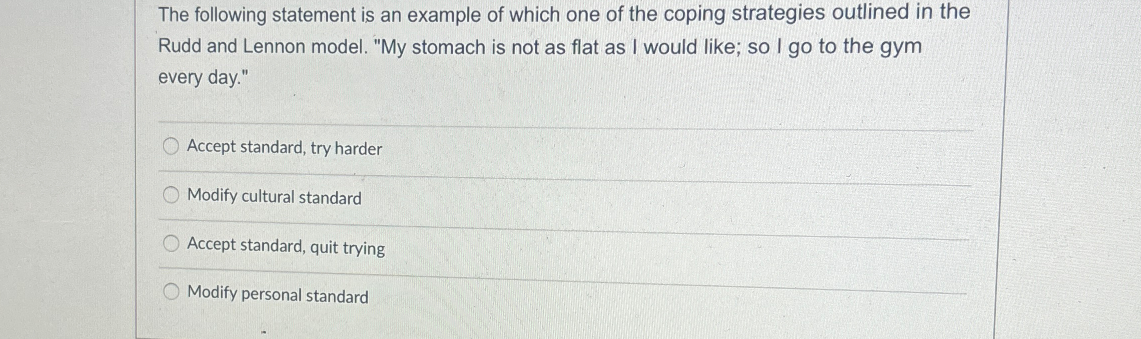 Solved The following statement is an example of which one of | Chegg.com