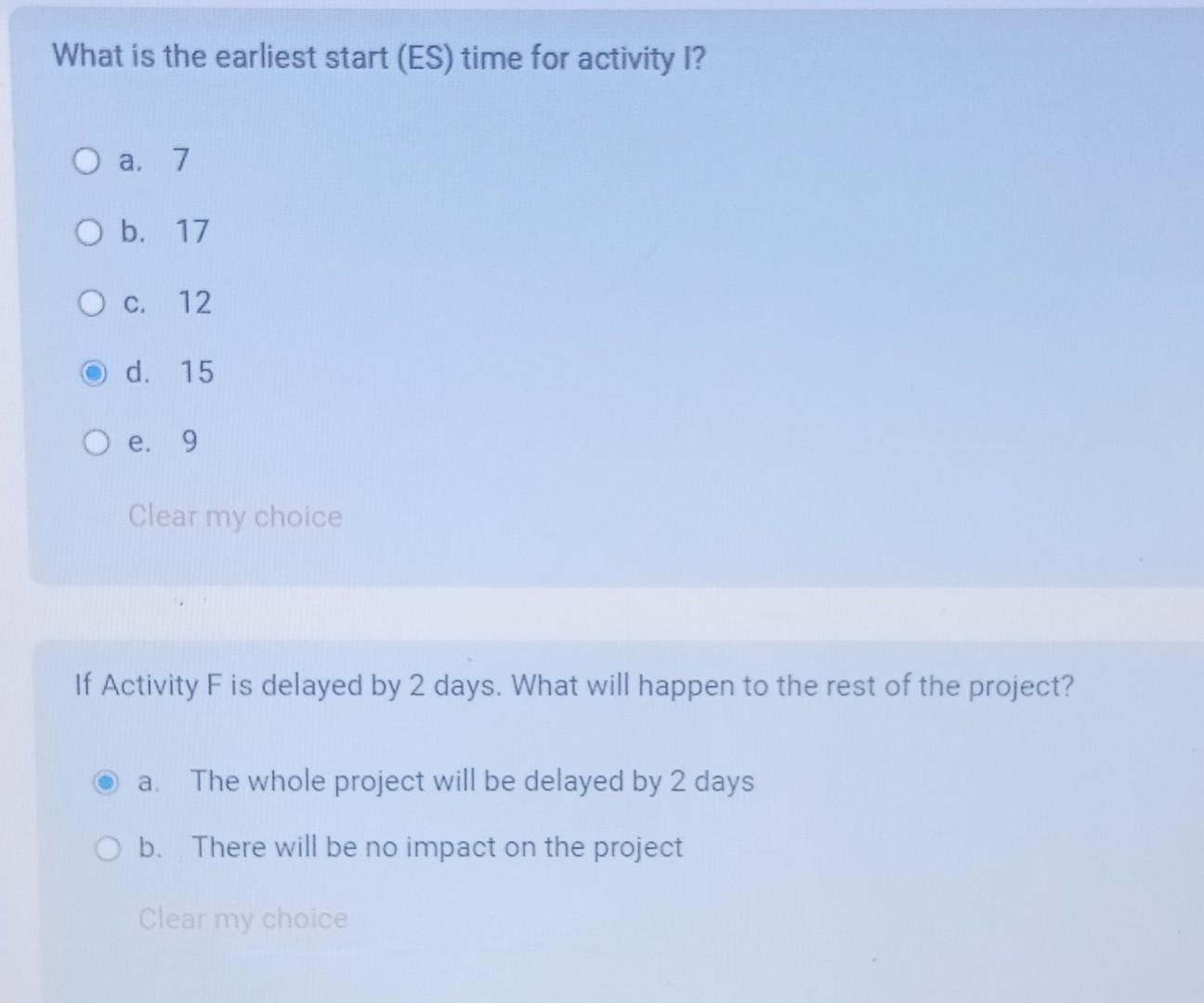 Solved What is the earliest start (ES) time for activity I? | Chegg.com