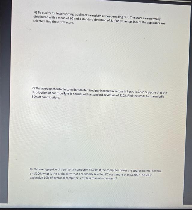 Solved MTH 93 Standard Normal Practice Questions 1) The | Chegg.com