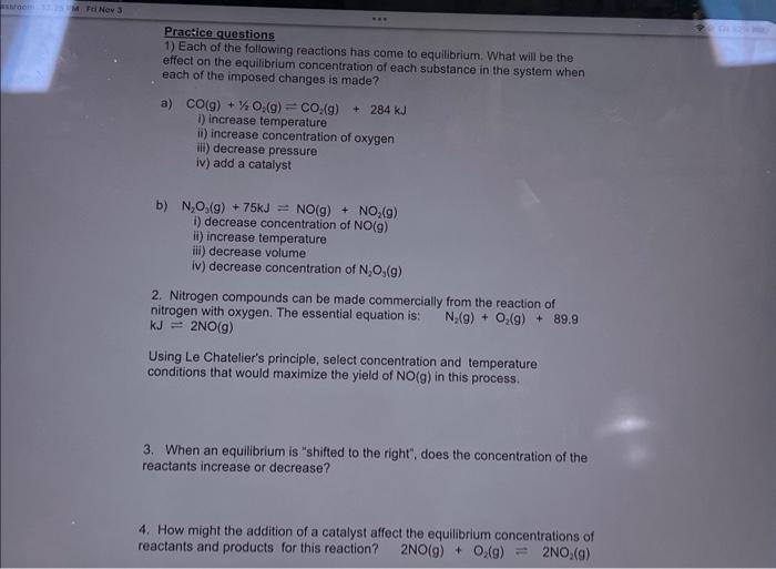 Solved Practice questions 1) Each of the following reactions | Chegg.com