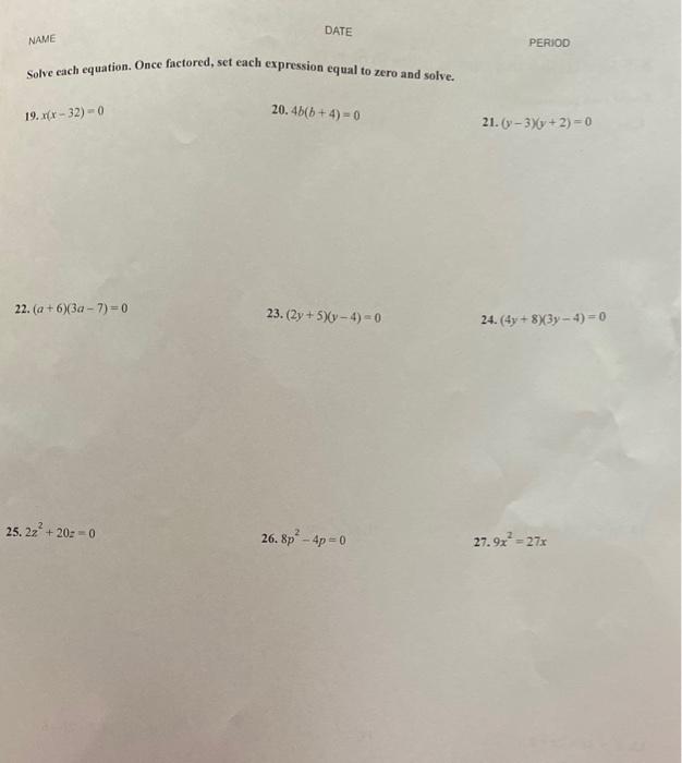 Solved 8-5 HW Using the Distributive Property Factor each | Chegg.com