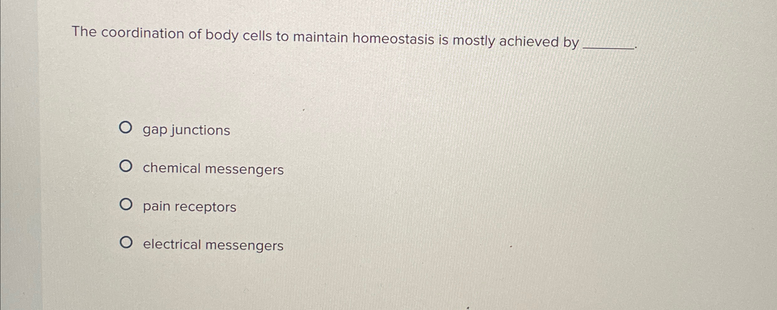 Solved The coordination of body cells to maintain | Chegg.com