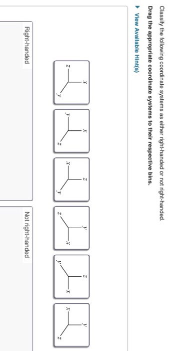 Solved Classify the following coordinate systems as either | Chegg.com