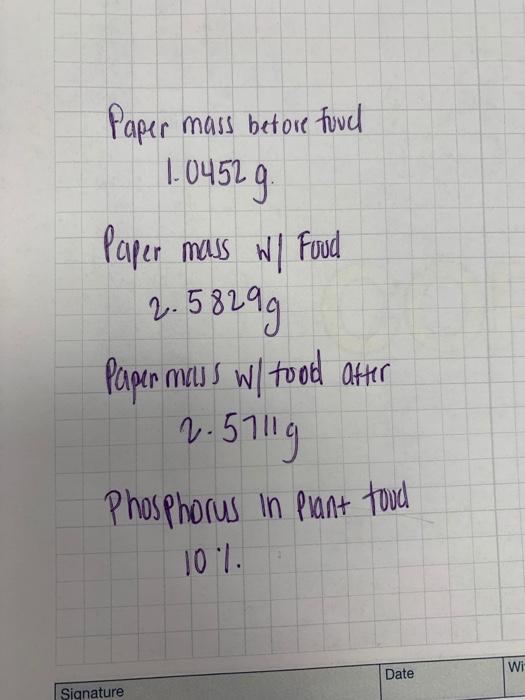 Solved Experiment #5: Determining Grams of Phosphorus in | Chegg.com