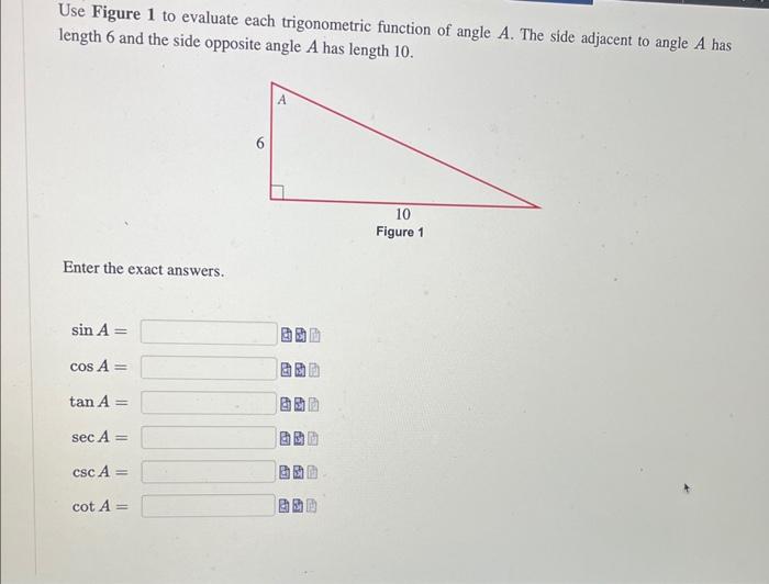 Solved Use Figure 1 to evaluate each trigonometric function | Chegg.com